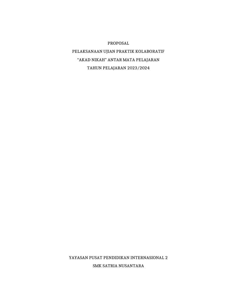 Proposal Praktek Akad Nikah | PDF