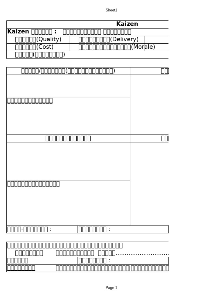 แบบฟอร์มKaizen | PDF