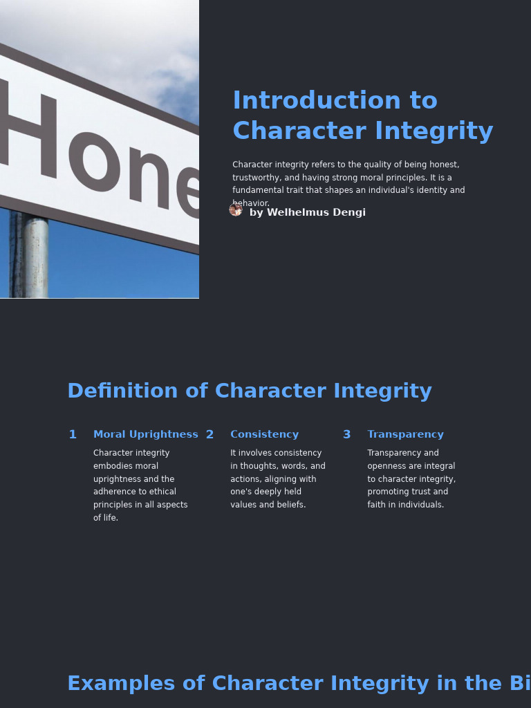 Introduction To Character Integrity | PDF