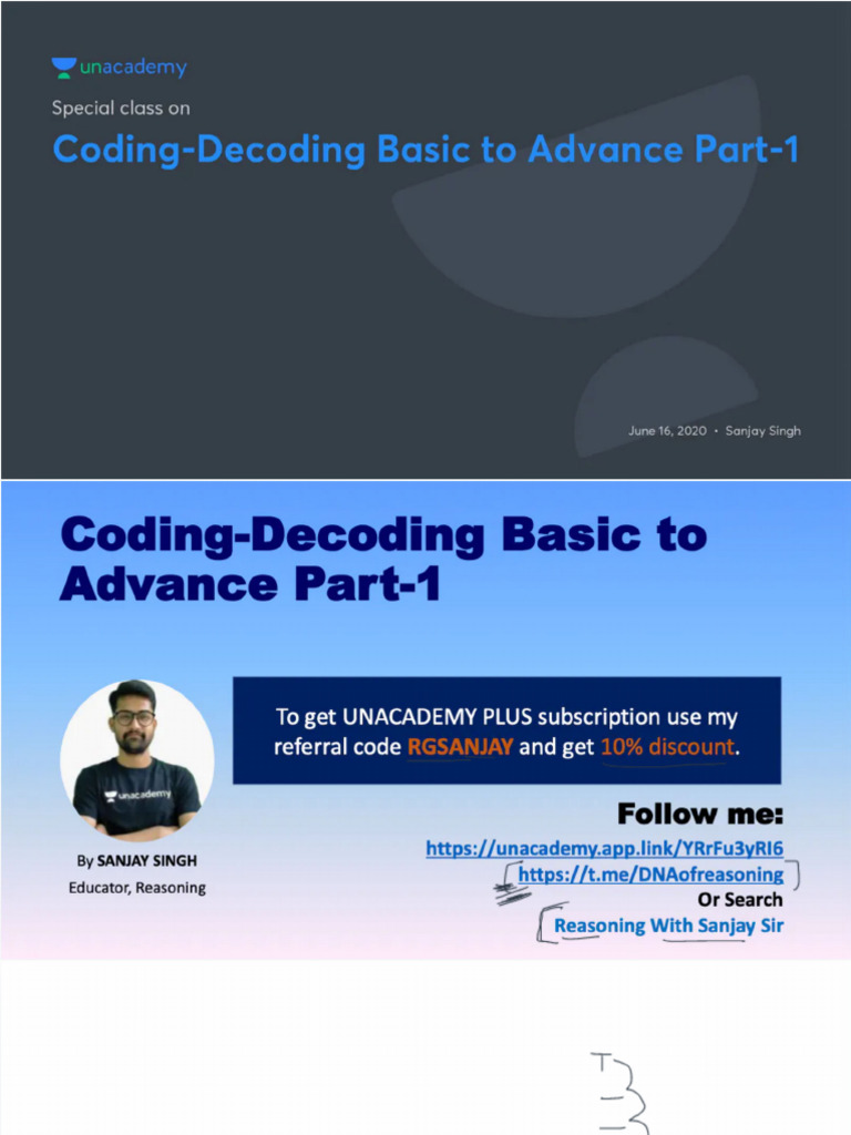 CodingDecoding Basic To Advance Part1 With Anno | PDF