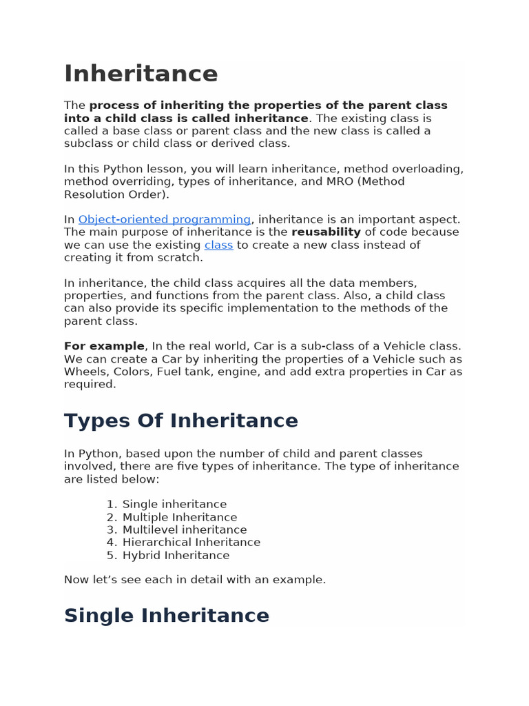 UNIT IV Inheritence | PDF