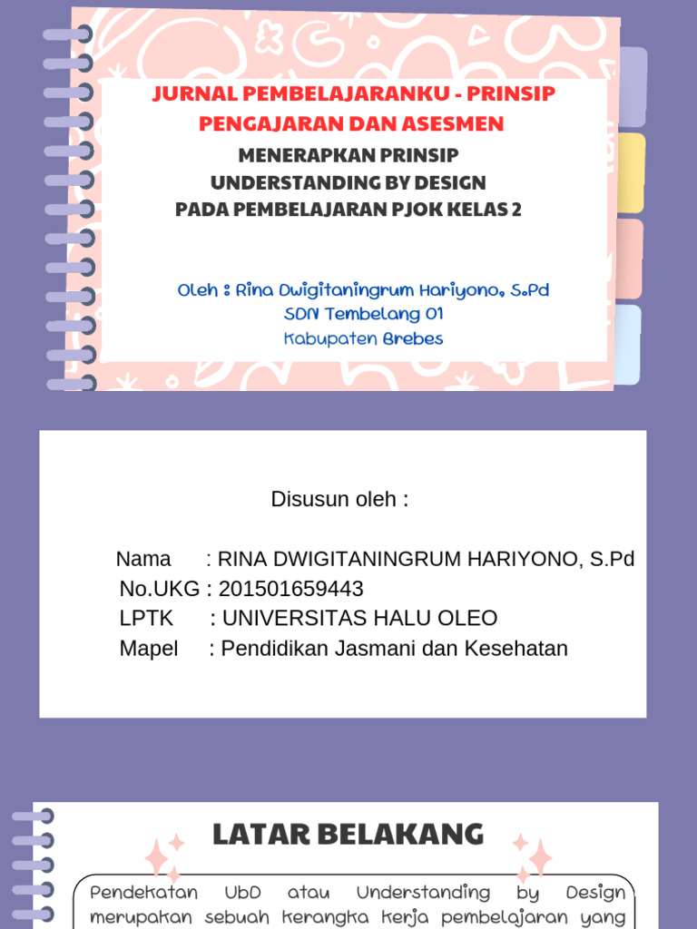 Prinsip Pengajaran Dan Asesmen (Menerapkan Prinsip Understanding by Design) | PDF