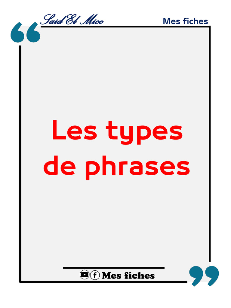 les types de phrases | PDF