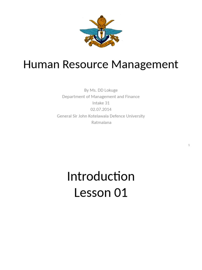 HRM 01 | PDF | Human Resource Management | Business