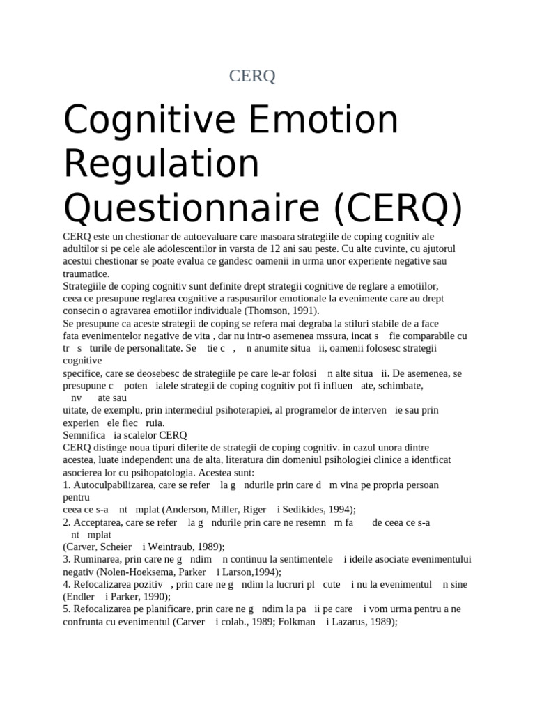 CERQ Test | PDF