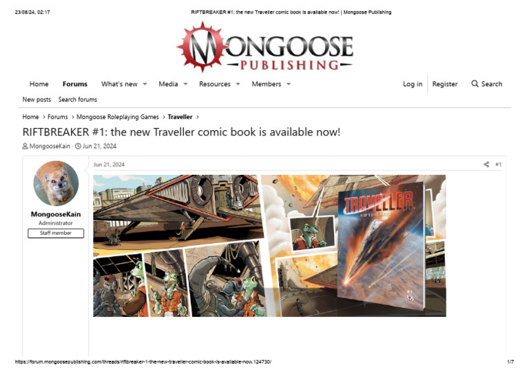 1RIFTBREAKER #1 - The New Traveller Comic Book Is Available Now! - Mongoose Publishing | PDF
