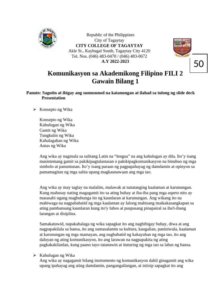 Kahalagahan ng Wika sa Kaunlaran | PDF | Languages | Foreign Language ...