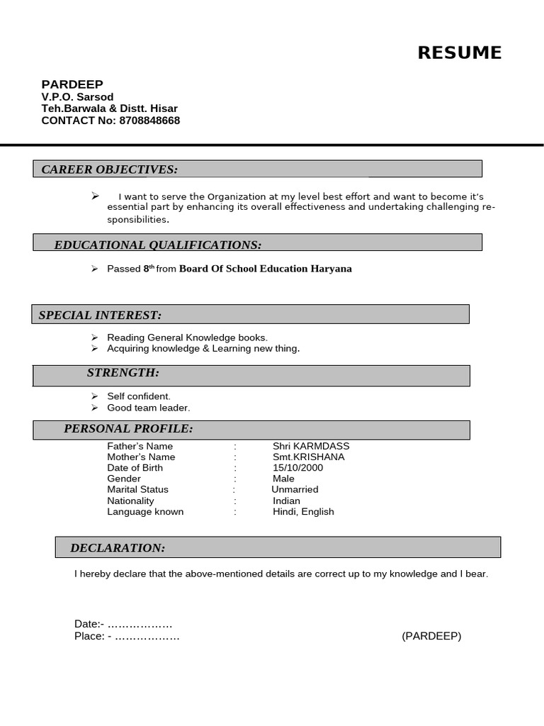 Resume: Pardeep | PDF