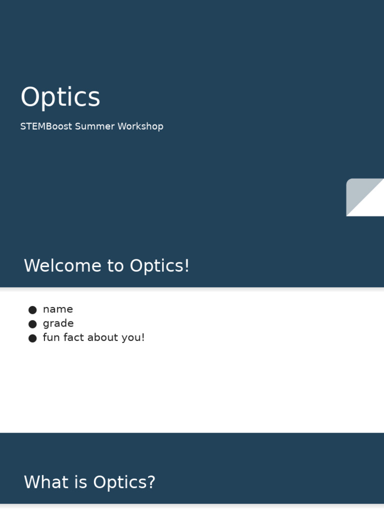Optics Slides Day 1 Pdf