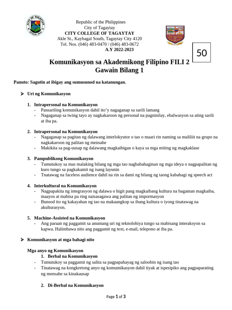Gawain Bilang 1 Midterm | PDF | Career & Growth
