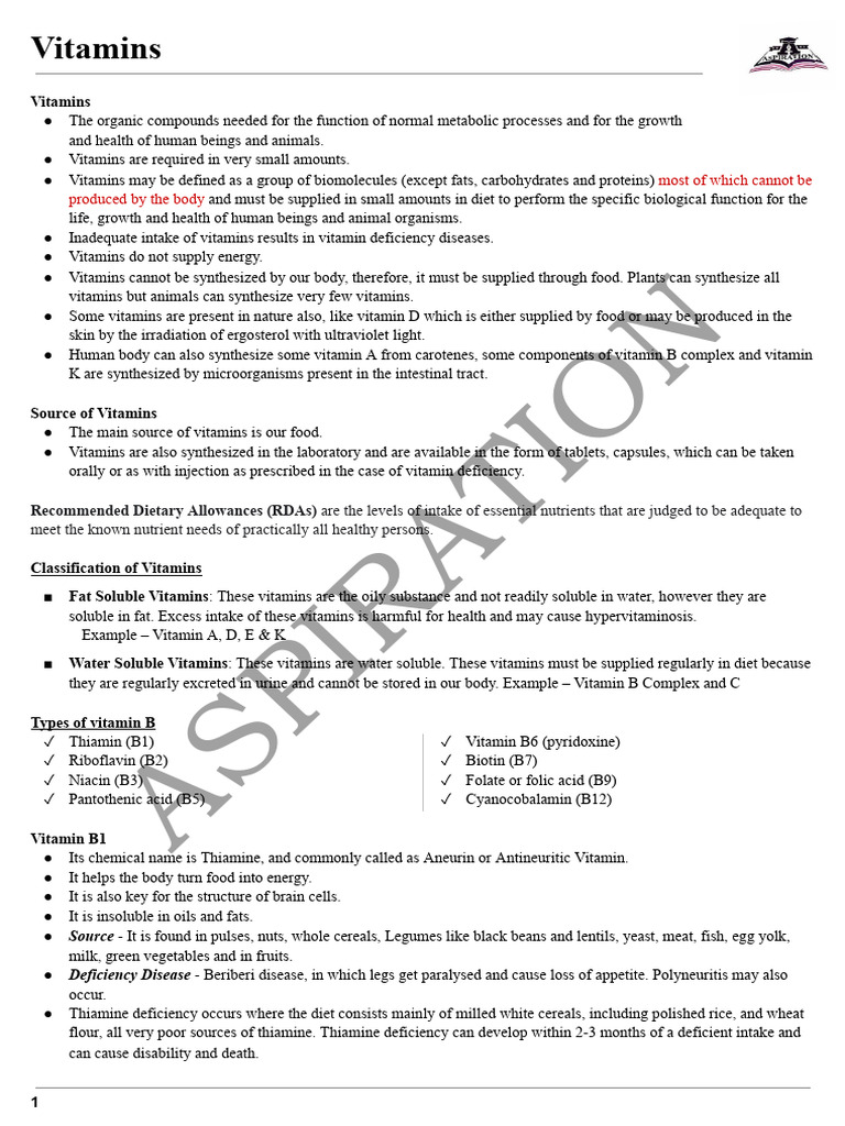 Vitamins | PDF