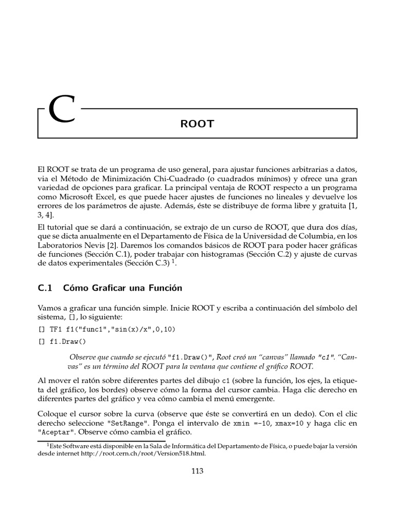 Manejo Software ROOT | PDF
