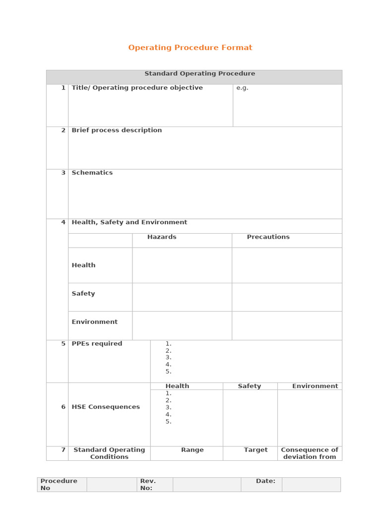 SOP Format | PDF | Safety | Occupational Safety And Health