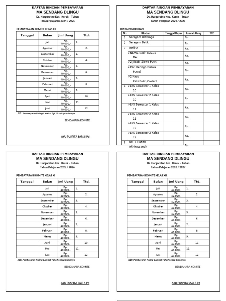 Buku Pembayaran | PDF