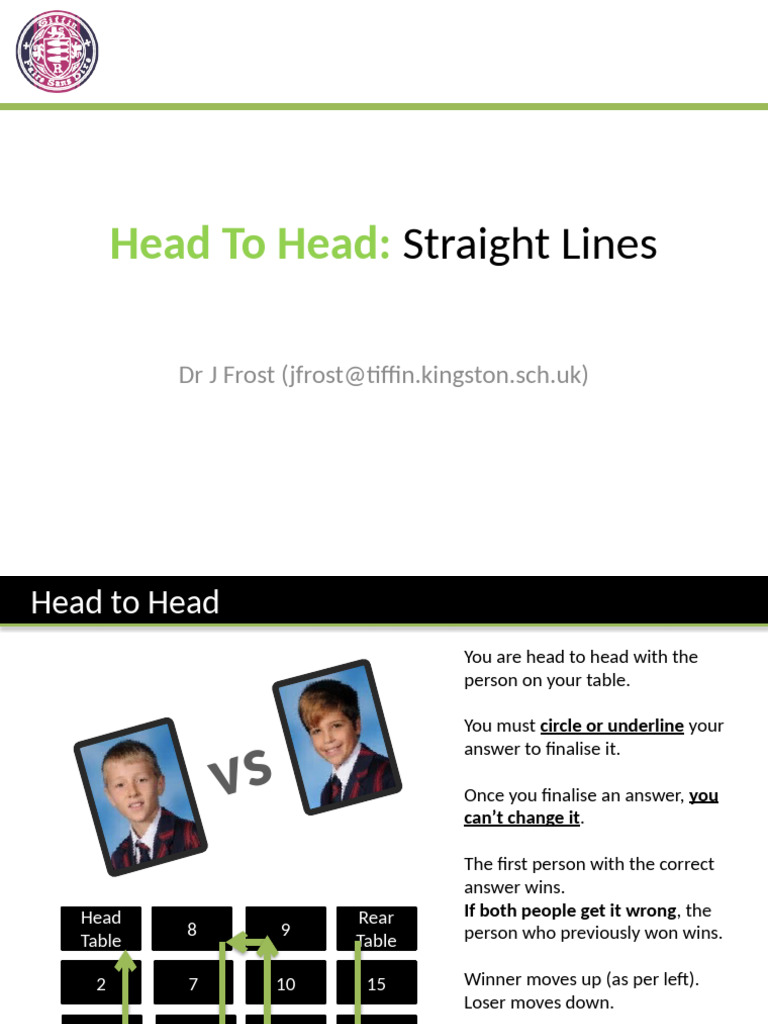 HeadToHead Yr8 StraightLines | PDF