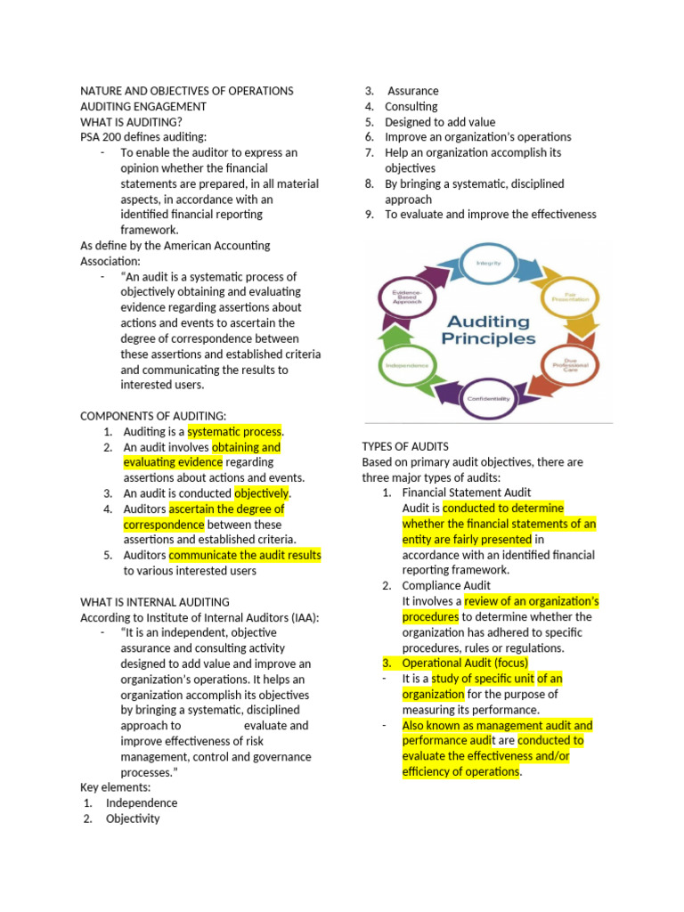 Nature and Objective of Operations Auditing | PDF