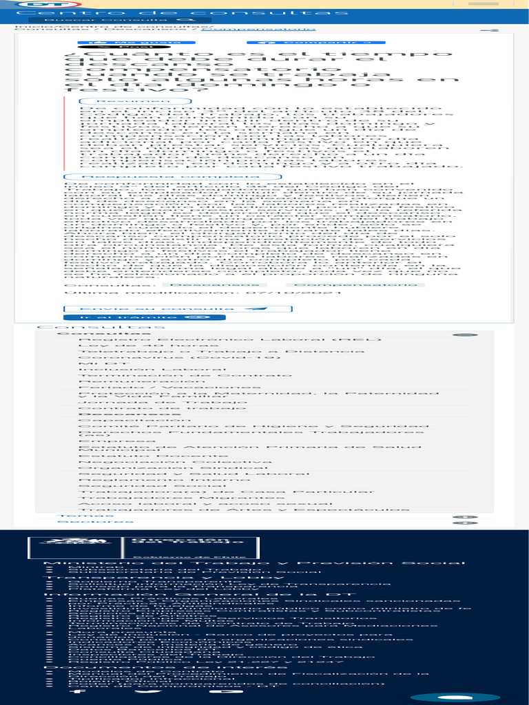 ¿Cuánto Es El Tiempo Que Debe Durar El Descanso Compensatorio Cuando Se ...