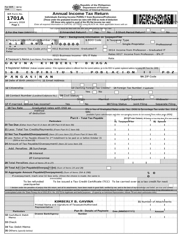 Annex A - 1701A Jan 2018 | PDF