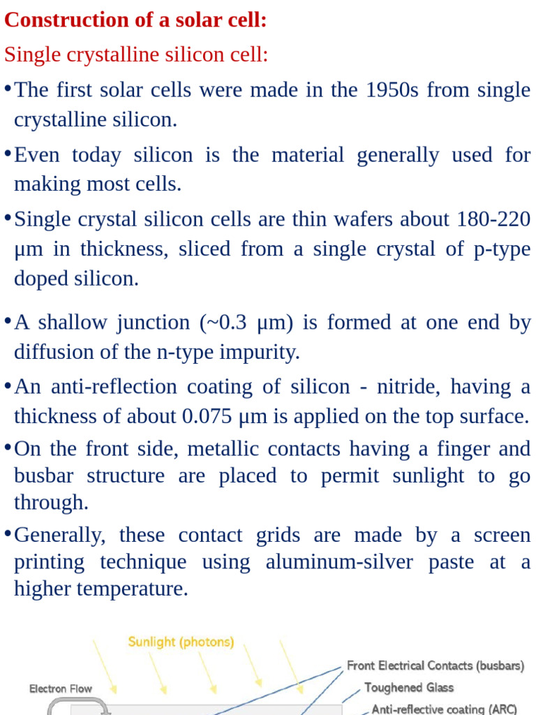 1. Construction of a Solar Cell | PDF