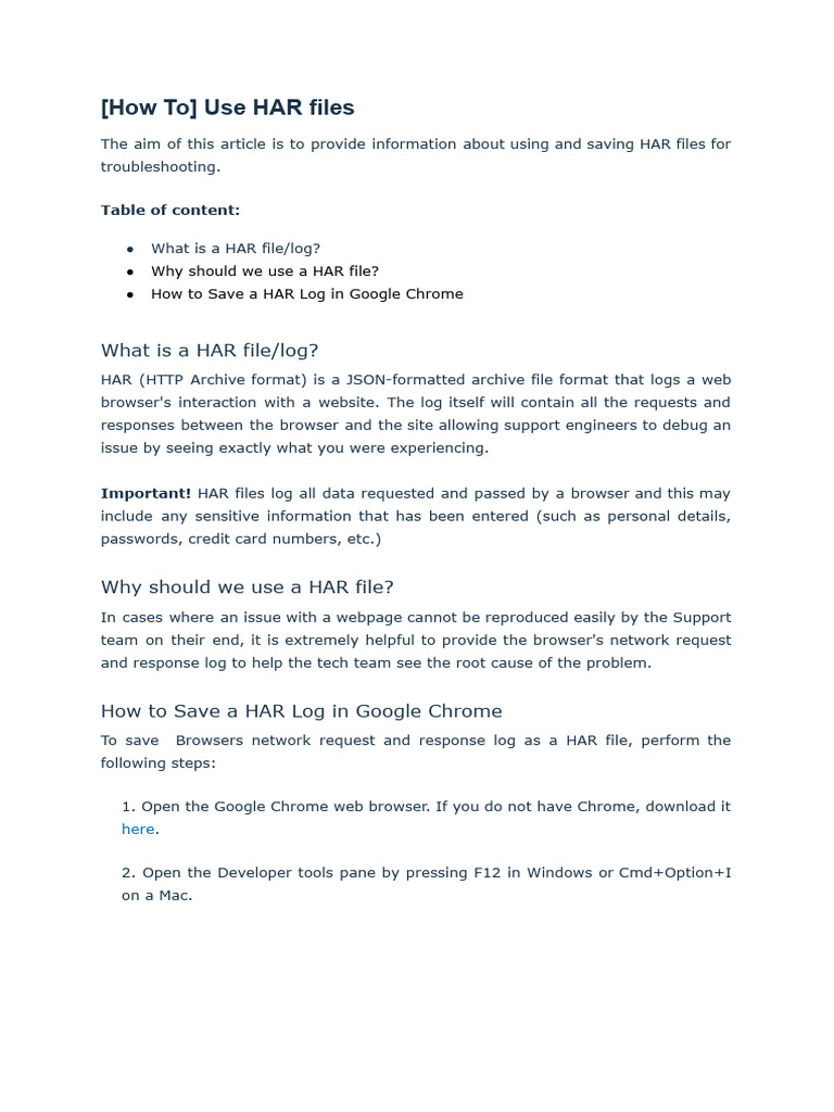 How To - Use HAR Files | PDF