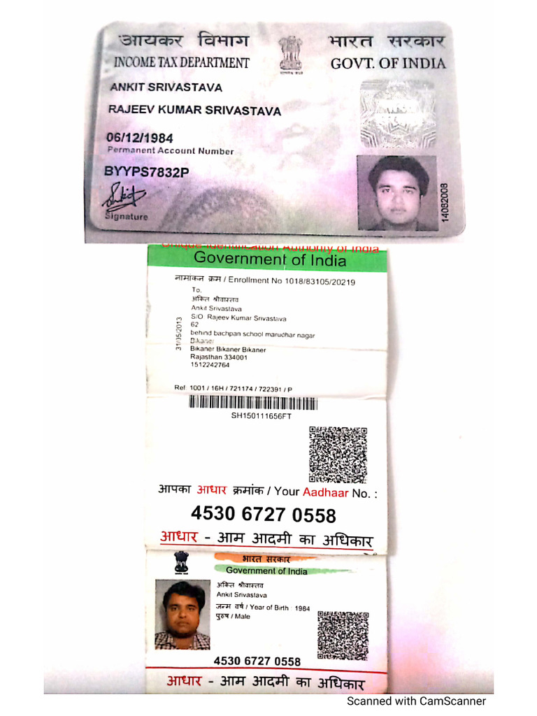 Ankit PAN N Adhaar | PDF