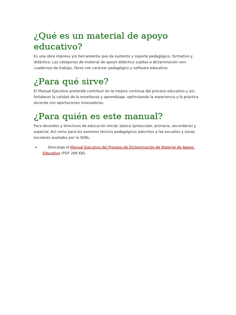Qué Es Un Material de Apoyo Educativo | PDF