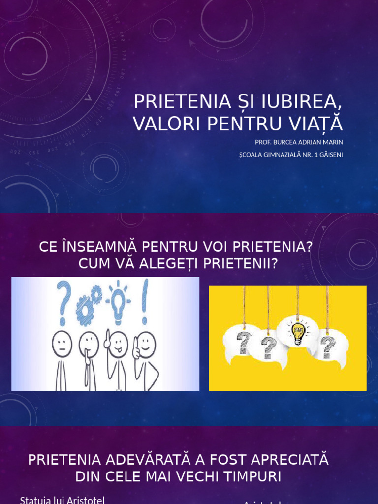 Prietenia Si Iubirea Valori Pentru Viata | PDF
