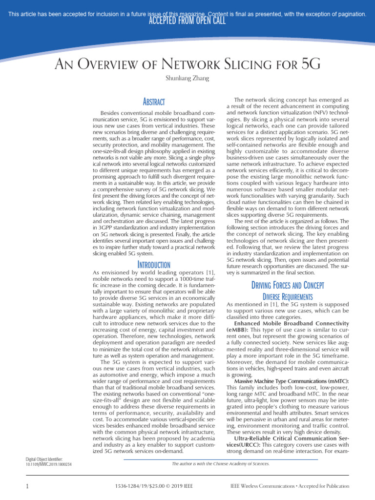 An Overview Of Network Slicing For 5g Pdf