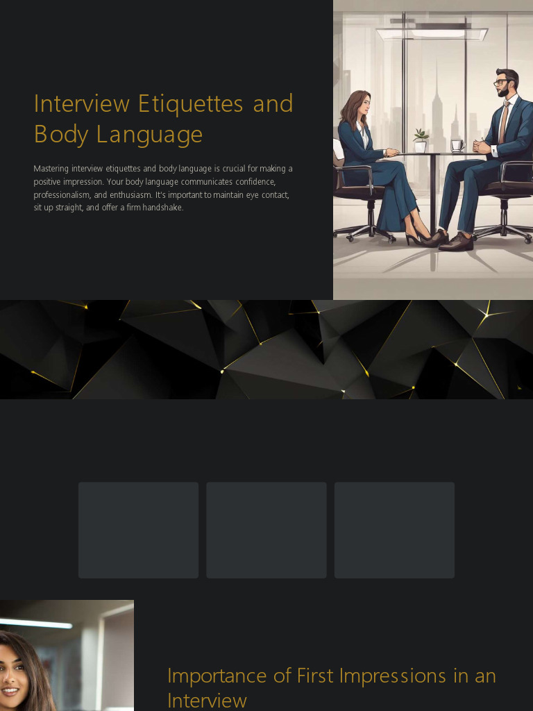 Interview Etiquettes and Body Language | PDF | Body Language ...