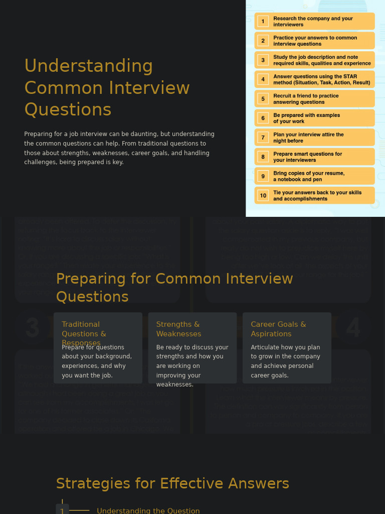 Understanding Common Interview Questions | PDF