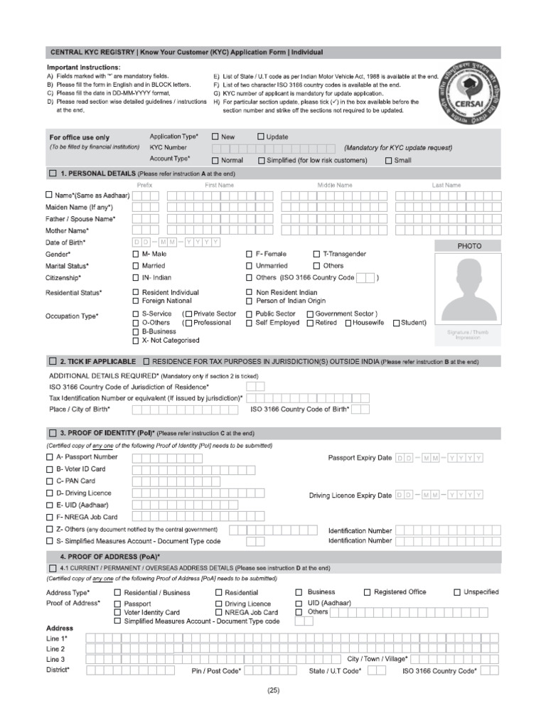 Annexure - I - Kyc Individuals-1 | PDF