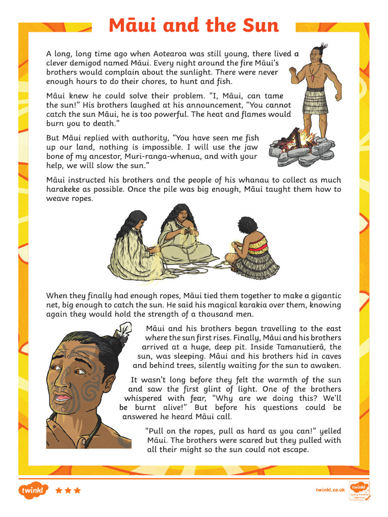 Maui and The Sun Differentiated Reading Comprehension Activity Higher ...