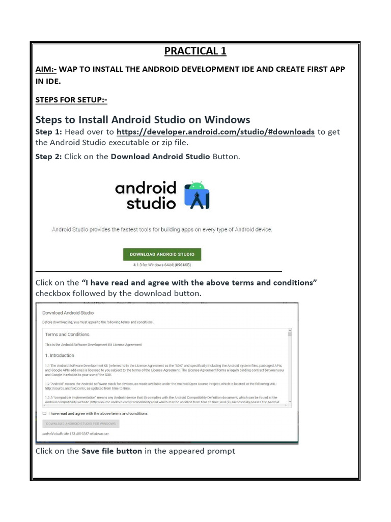 Android Practical 1 | PDF