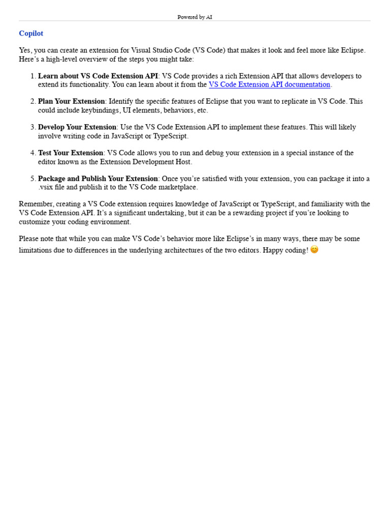 Copilot: VS Code Extension API Documentation | PDF