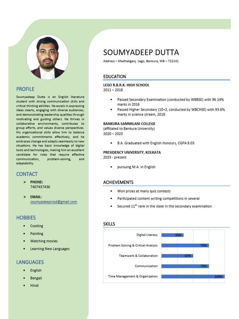 Soumyadeep Dutta CV | PDF