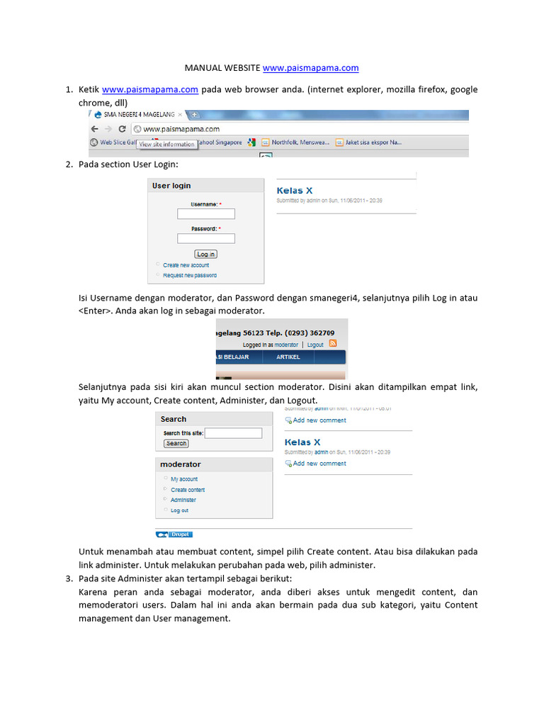 Manual Website Paismapama | PDF | Karier & Perkembangan | Komputer