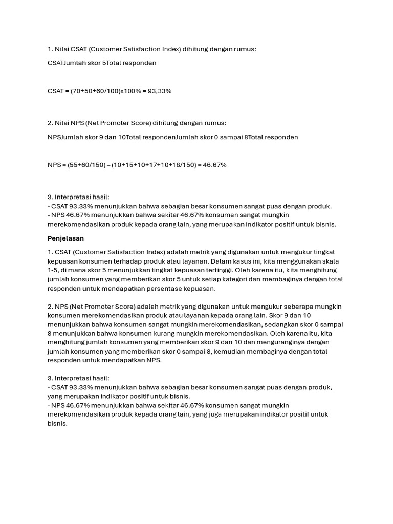 TPM 4 Nilai CSAT Dan NPS - Mgs David Bastian | PDF