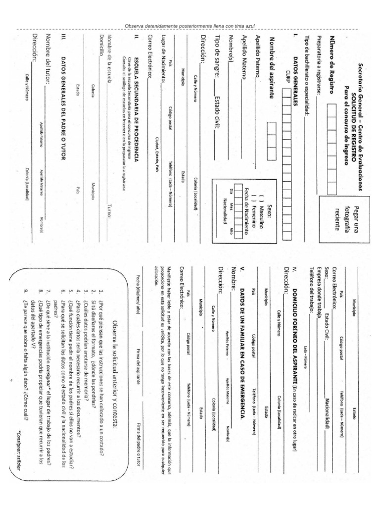 Ejemplo de Formato o Formulario para Llenar | PDF