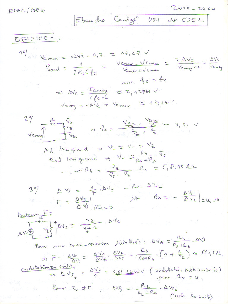 CSE2-DS1-2019 - 2020 Corrigé | PDF