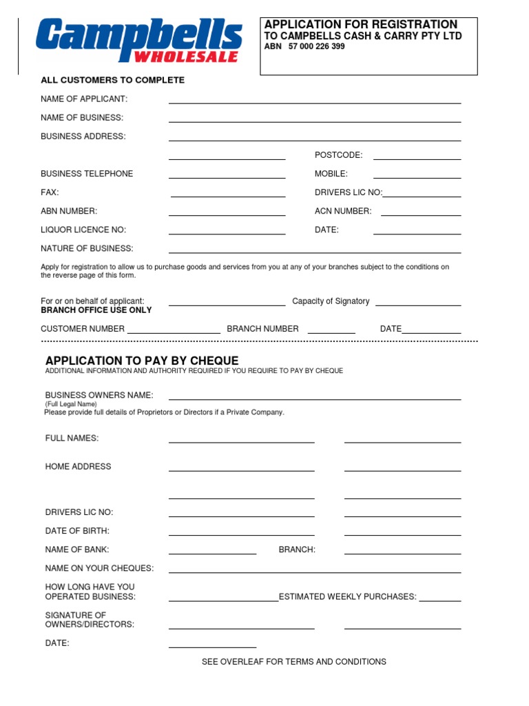 CW Registration Application Form | PDF | Credit (Finance) | Guarantee