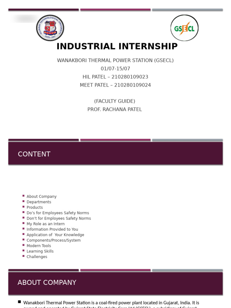 Internship Report WTPS 7th Sem | PDF