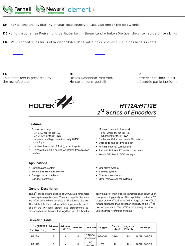 Ht12e Ht12e | PDF