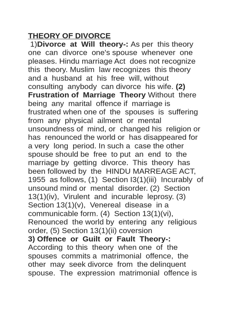 Theory of Divorce | PDF