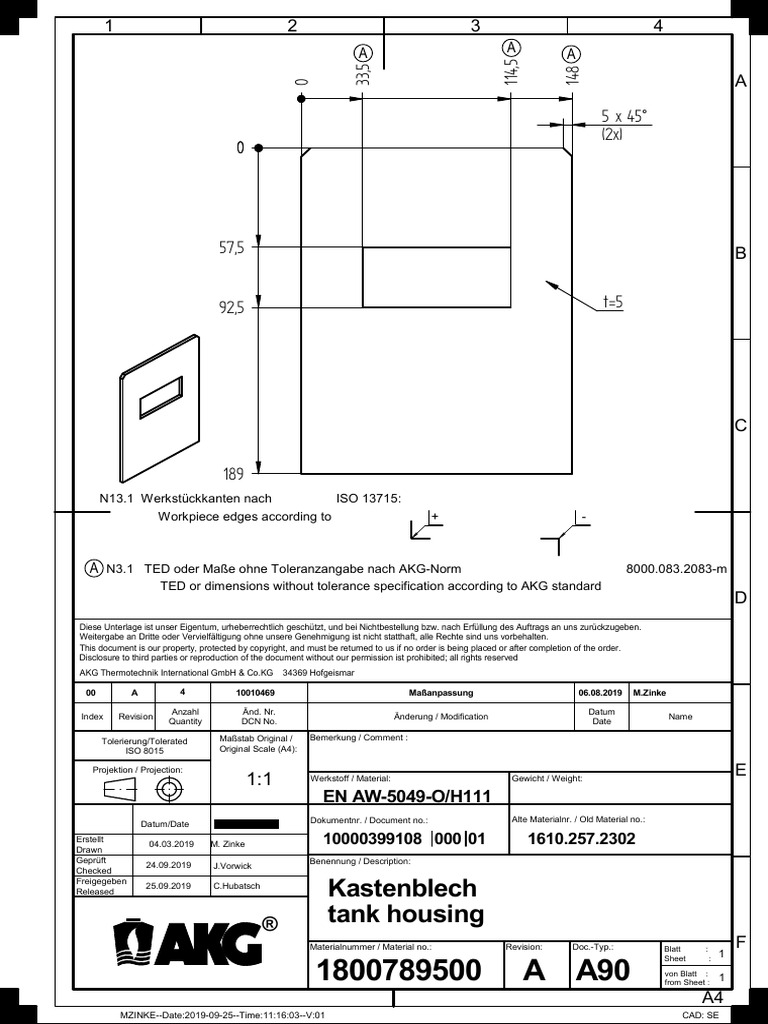 Kastenblech Tank Housing: EN AW-5049-O/H111 | PDF
