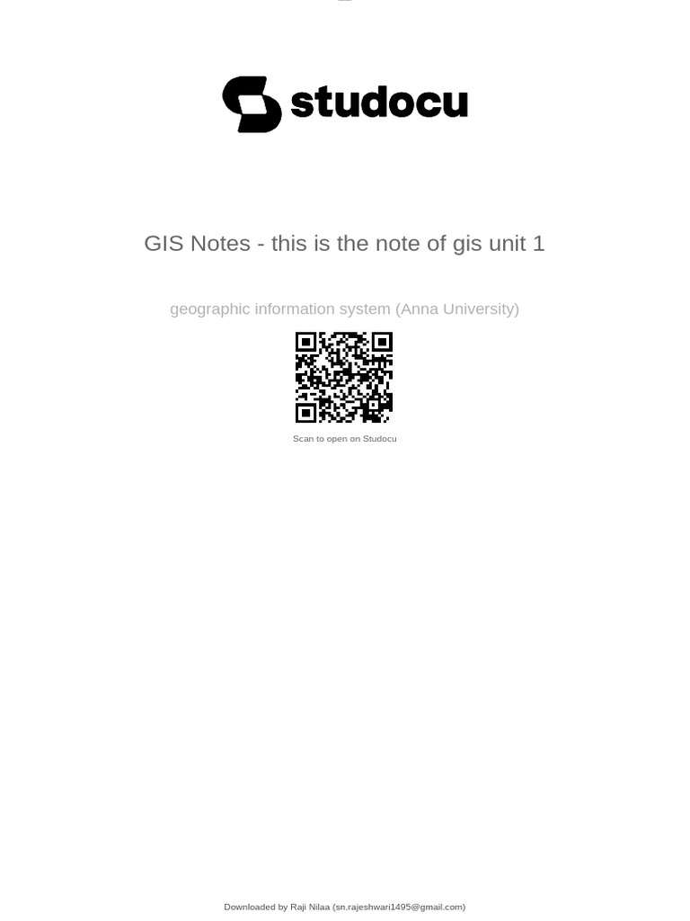 Gis Notes This Is The Note of Gis Unit 1 | PDF