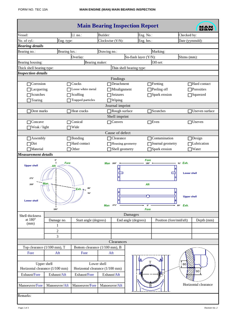 Tec 13 - Main Eng Bearing Condition Report | PDF