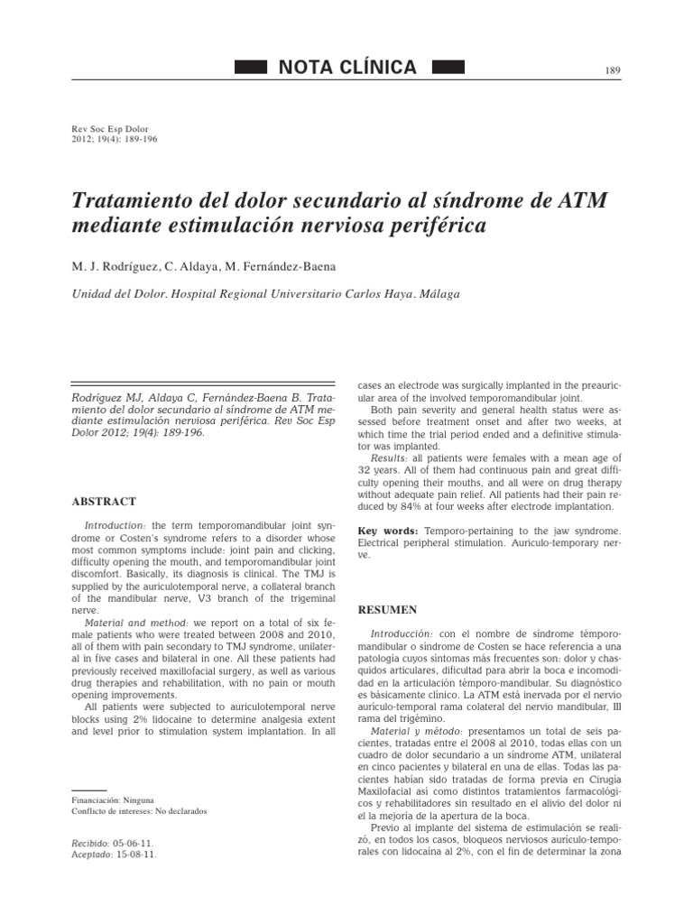 Sindrome de Costen | PDF