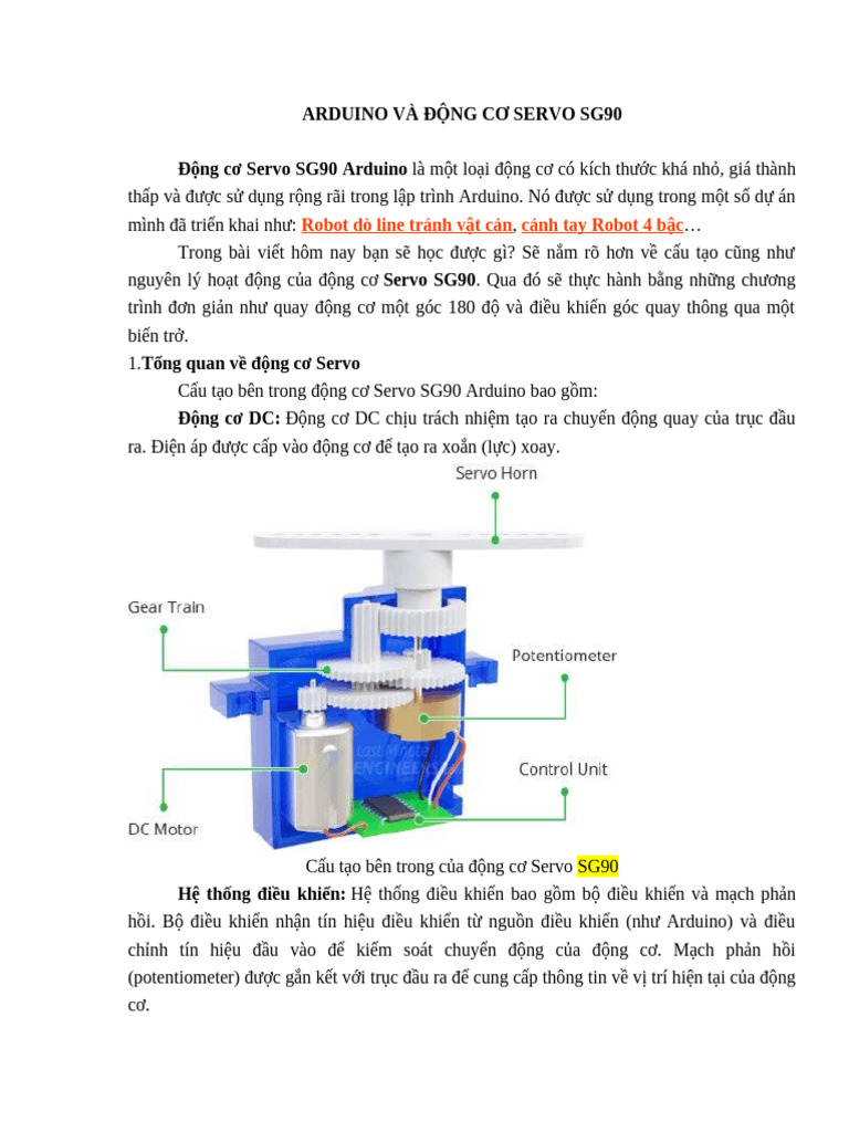Arduino Và Đ NG Cơ Servo SG90 | PDF
