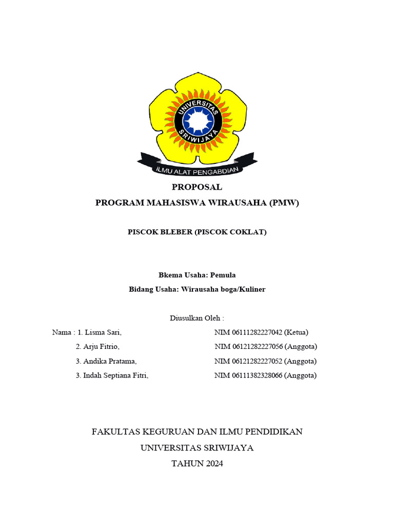 Proposal PMW Piscokbleber | PDF