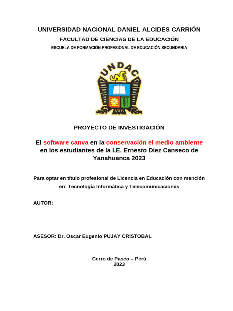 Modelo Proyecto de Investigacion | PDF